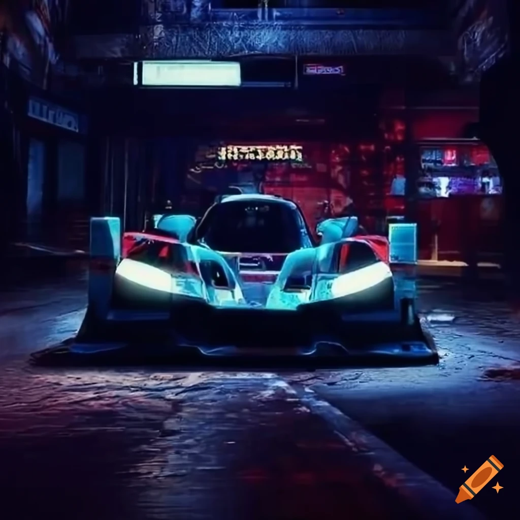 Cyberpunk GT1 race car inspired by Akira on Craiyon
