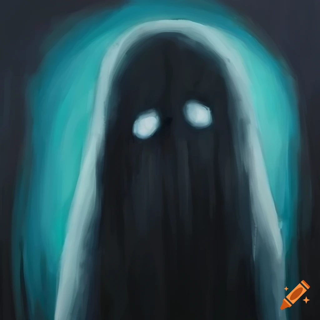 Painting of a sad ghost on Craiyon