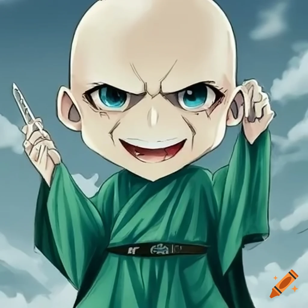 Cute anime illustration of voldemort on Craiyon