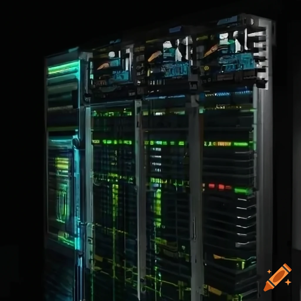 Illustration of servers running on Craiyon