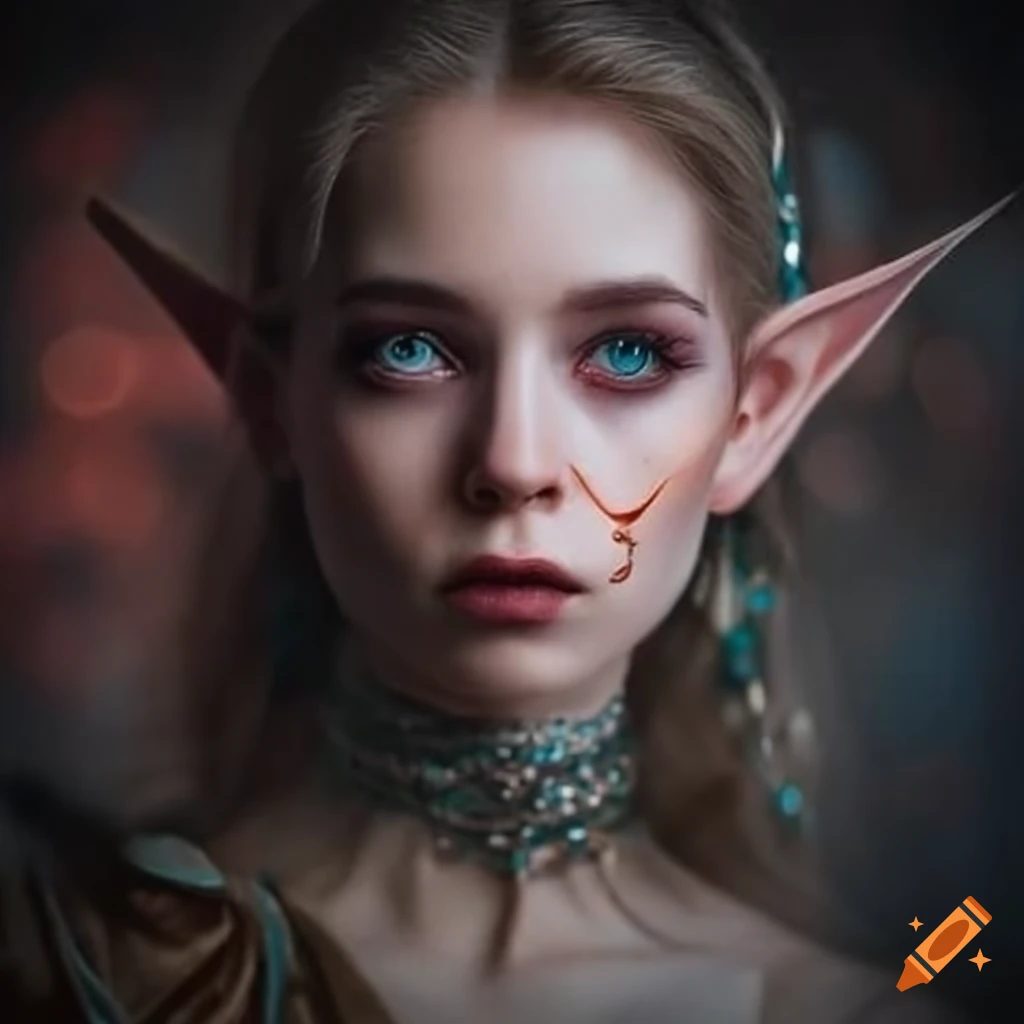 Realistic illustration of an elf girl on Craiyon