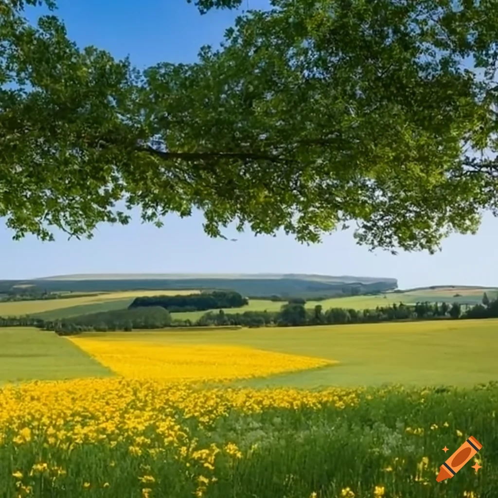 Illustration of a summer countryside
