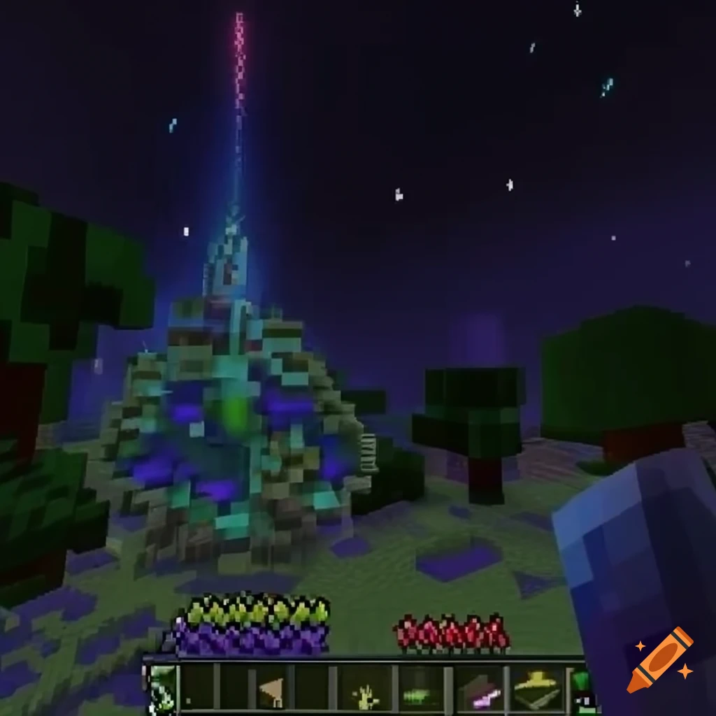 Minecraft's cosmic realms on Craiyon