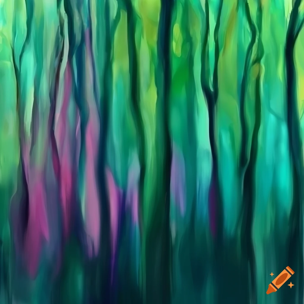 Abstract artwork of treeline on Craiyon