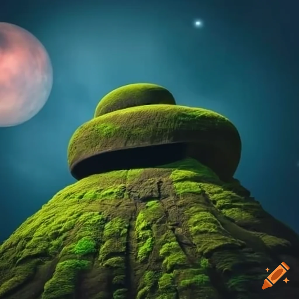 Image of a tree-like structure on the moon of an exoplanet