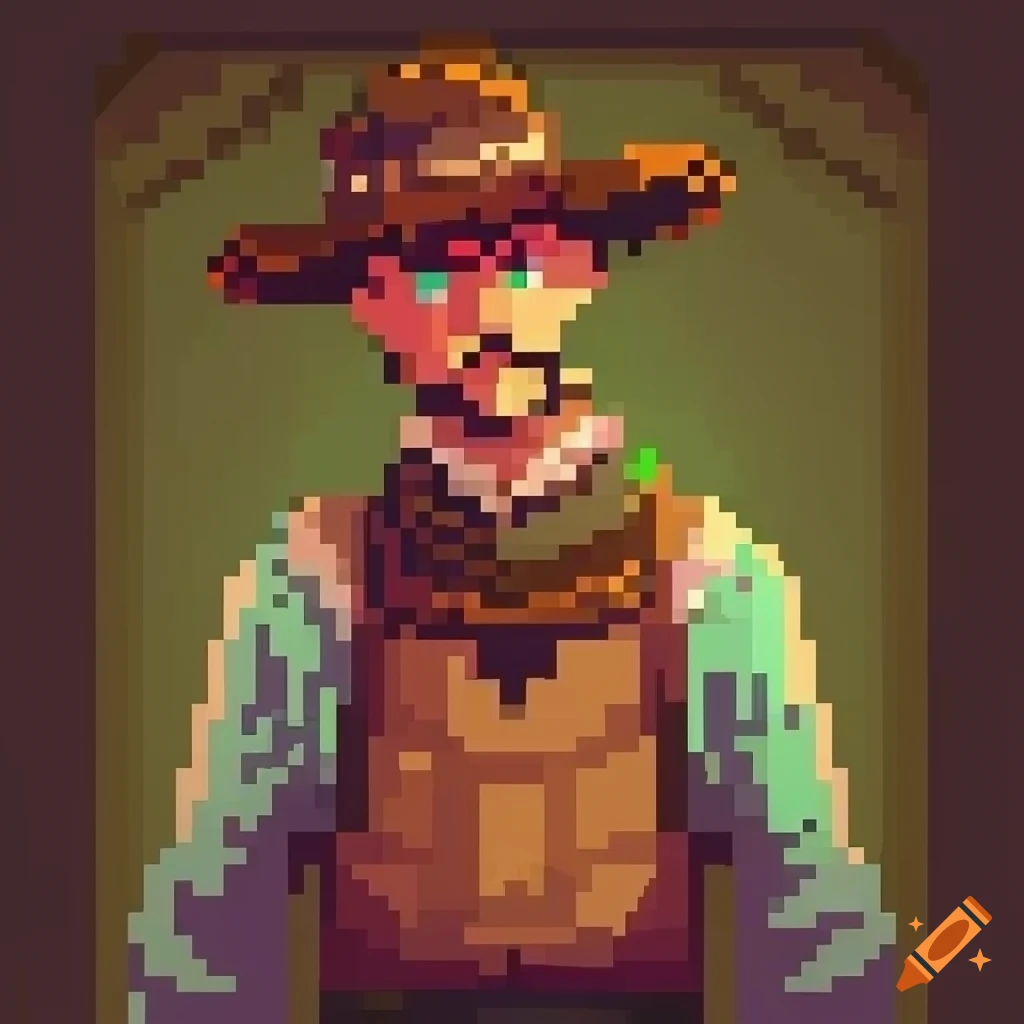 Cowboy pixel art on Craiyon