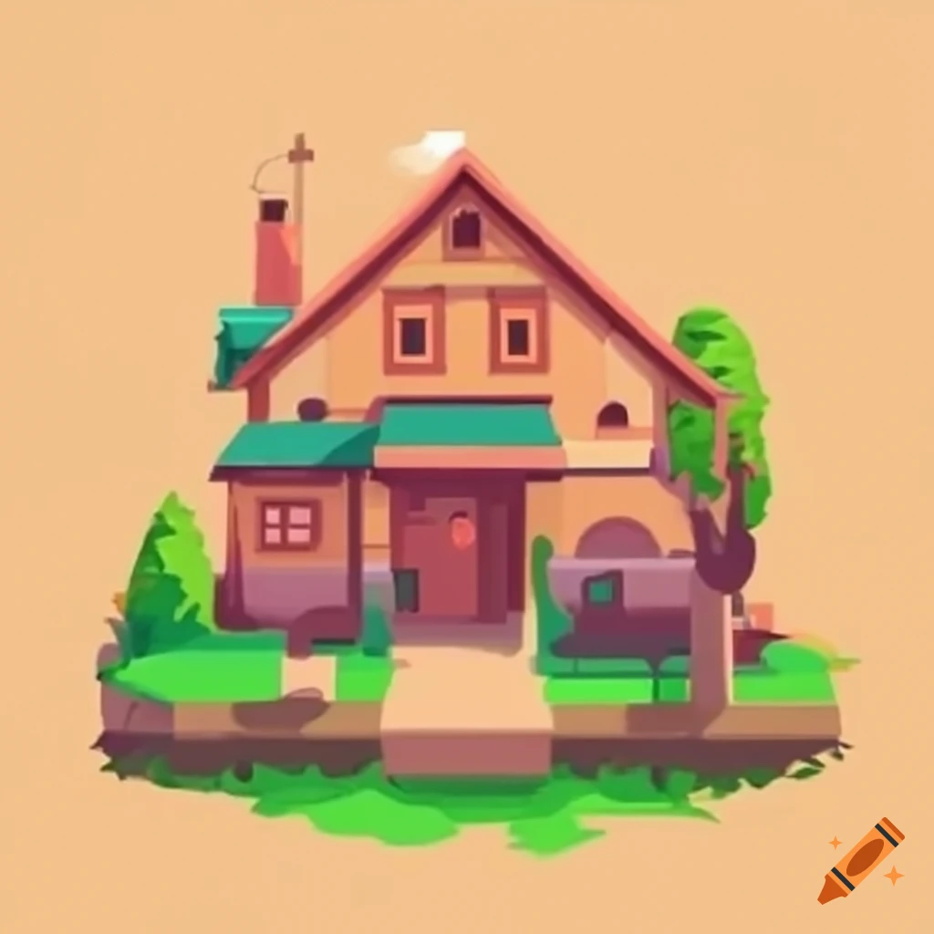 Animated home picture for housewarming invitation on Craiyon