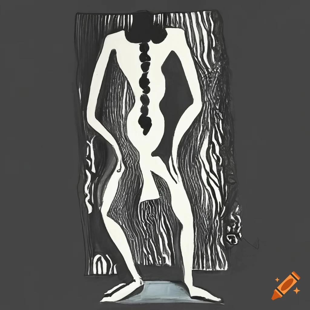 Full body man in a unique chalk drawing style with influence from art ...