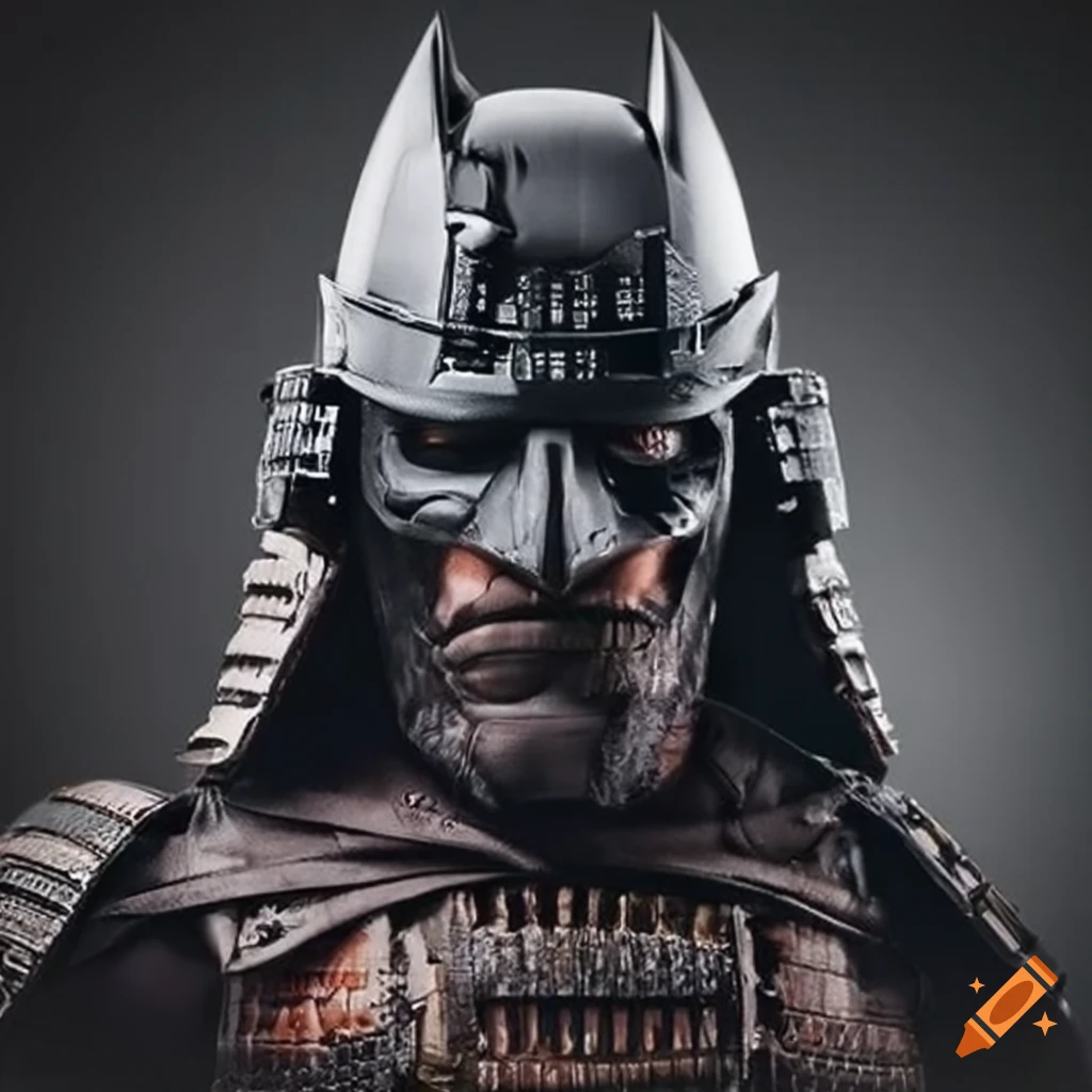 Futuristic cyber samurai with gun on Craiyon