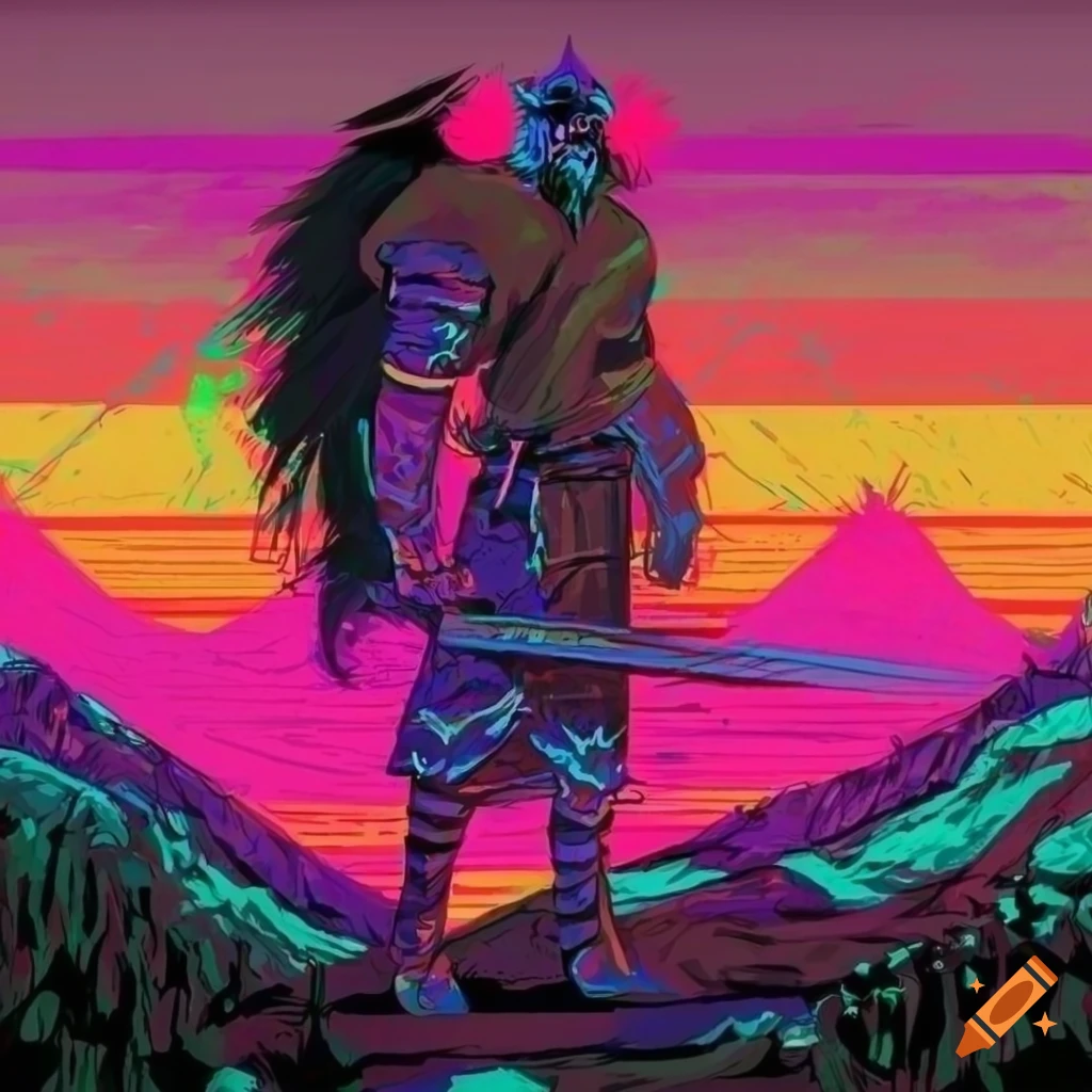 Psychedelic anime samurai on Craiyon