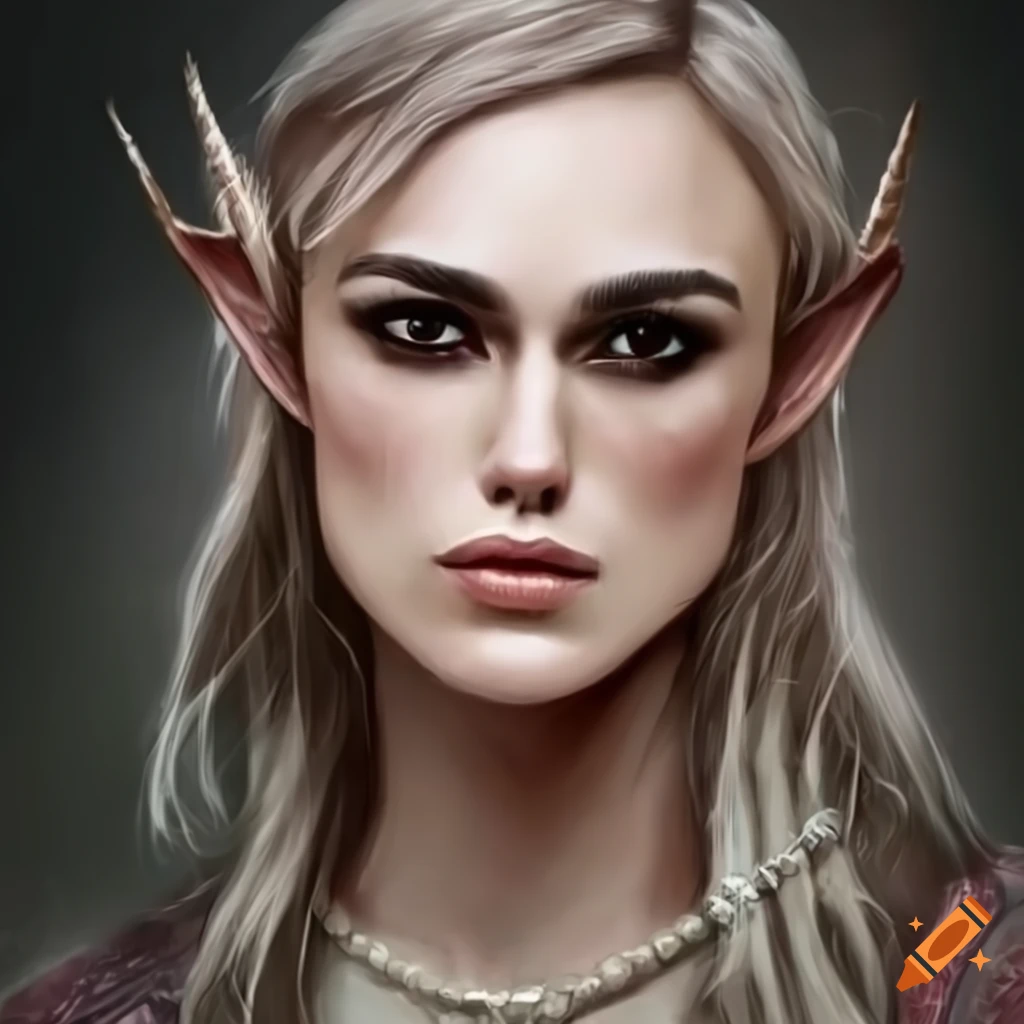 Female high elf standing on a rug on Craiyon