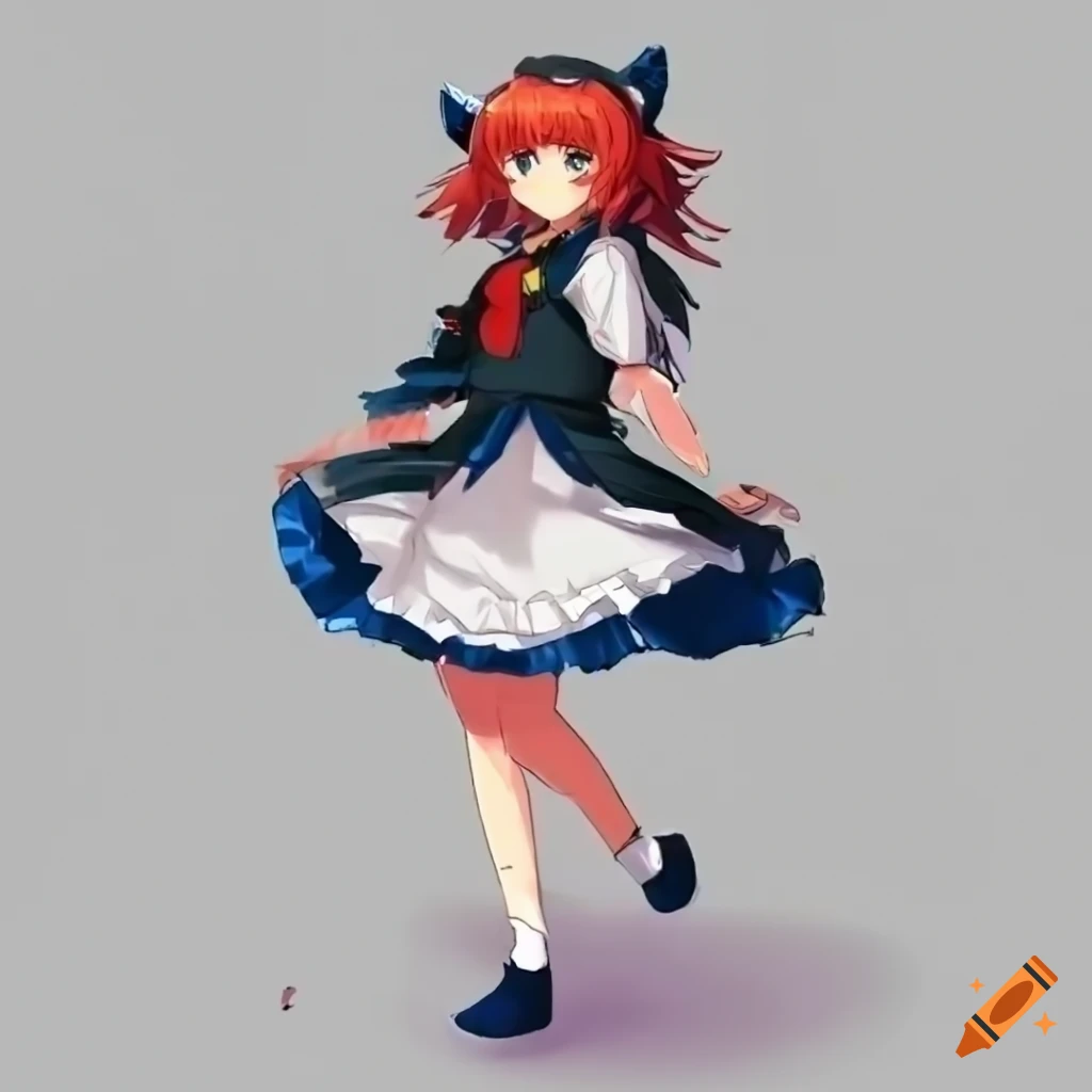 Touhou character with a smile and a skirt