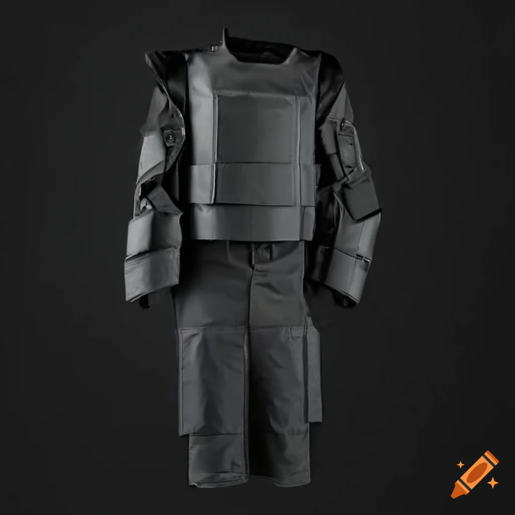 Full-length detailed bulletproof jacket mirage on Craiyon