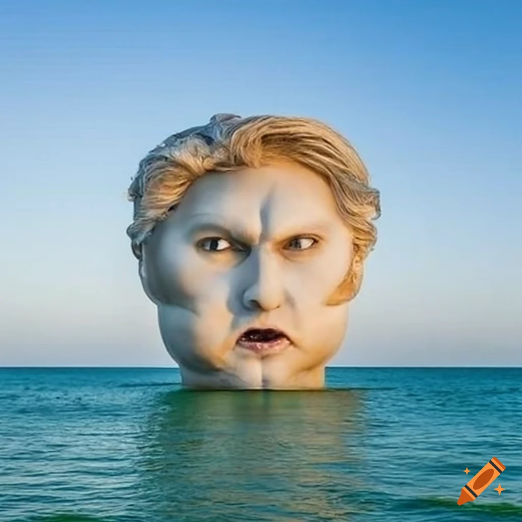 Surreal image of a giant face above brighton pier on Craiyon