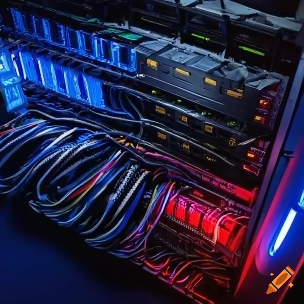 Live servers in a data center on Craiyon