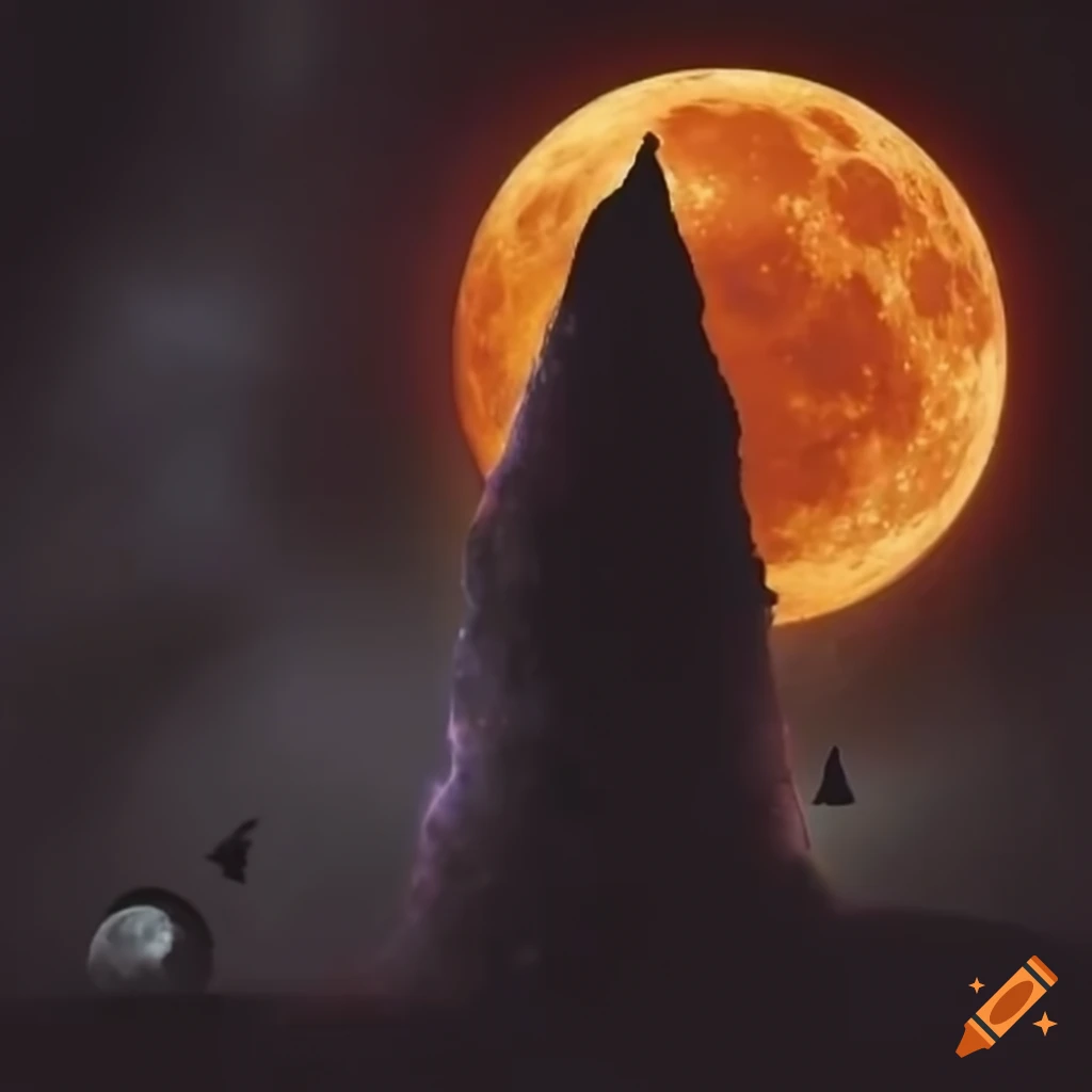 Halloween theme with full moon background on Craiyon