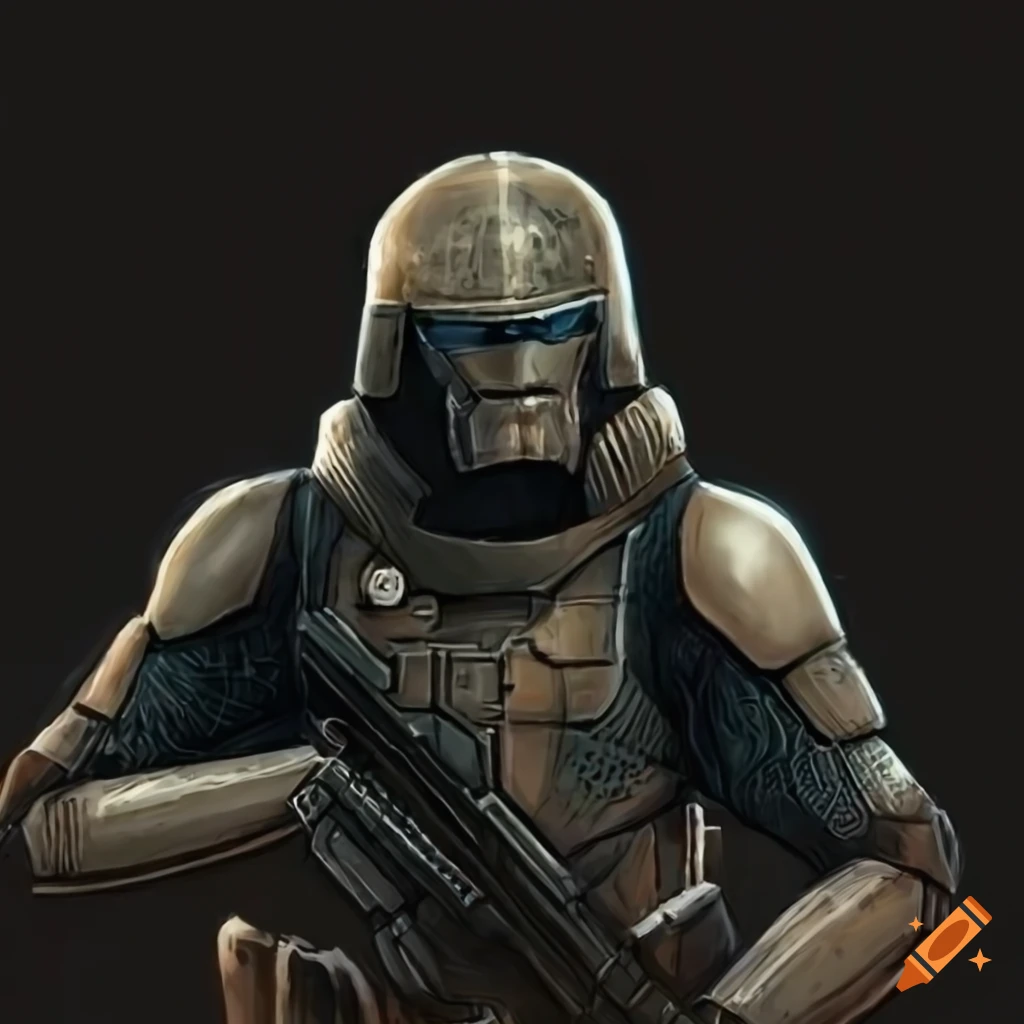 Sci-fi soldier in Dune Sardaukar style on Craiyon