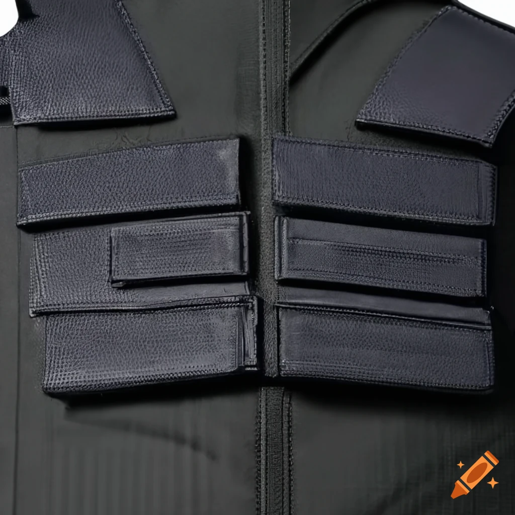Detailed close-up of a bulletproof jacket on Craiyon