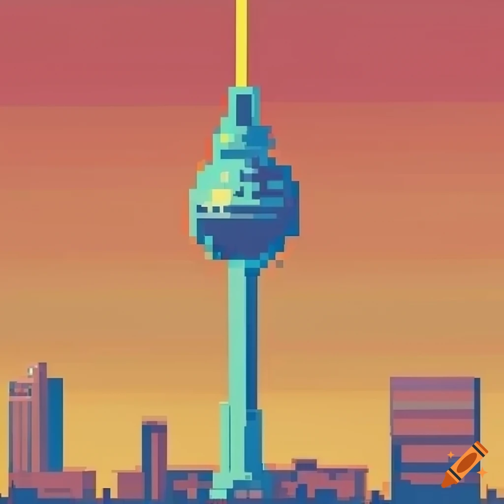 Retro pixel art of berlin tv tower on Craiyon
