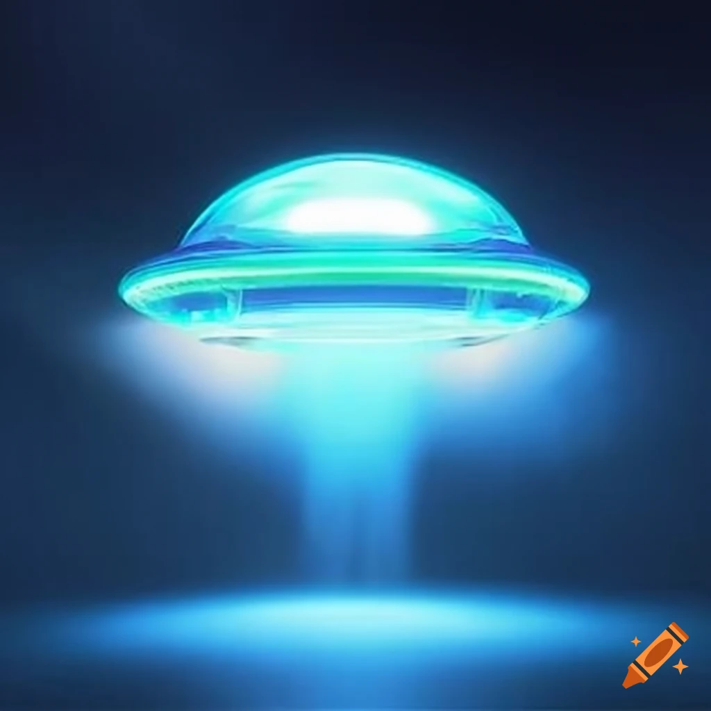 Mysterious ufo emitting light on Craiyon