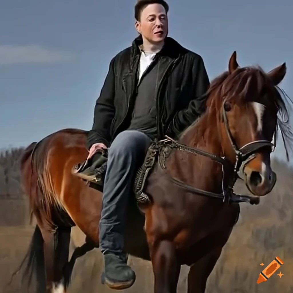 Picture of elon musk on a horse on Craiyon