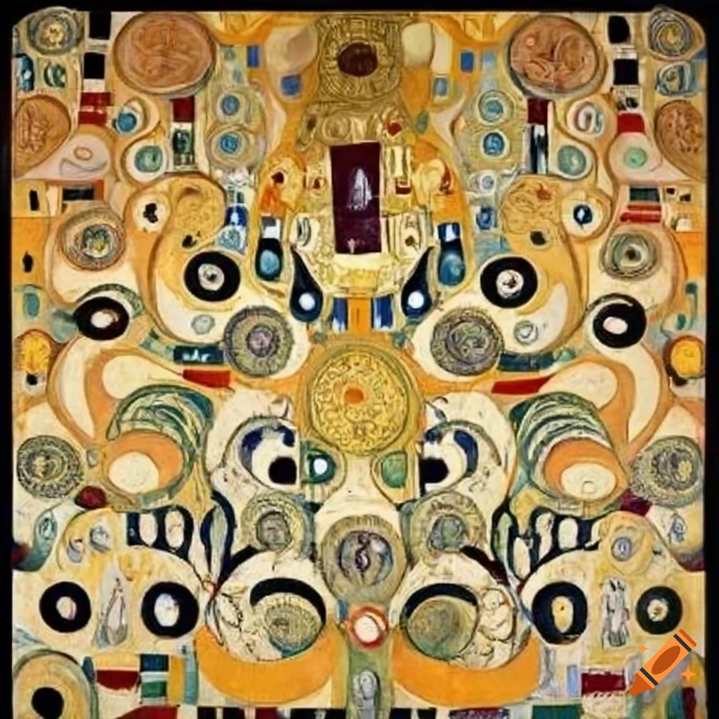 Artistic portrait with ornamental patterns