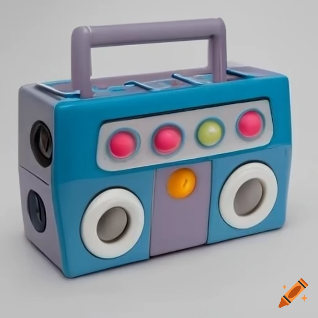 Colorful boom box baby toy with buttons