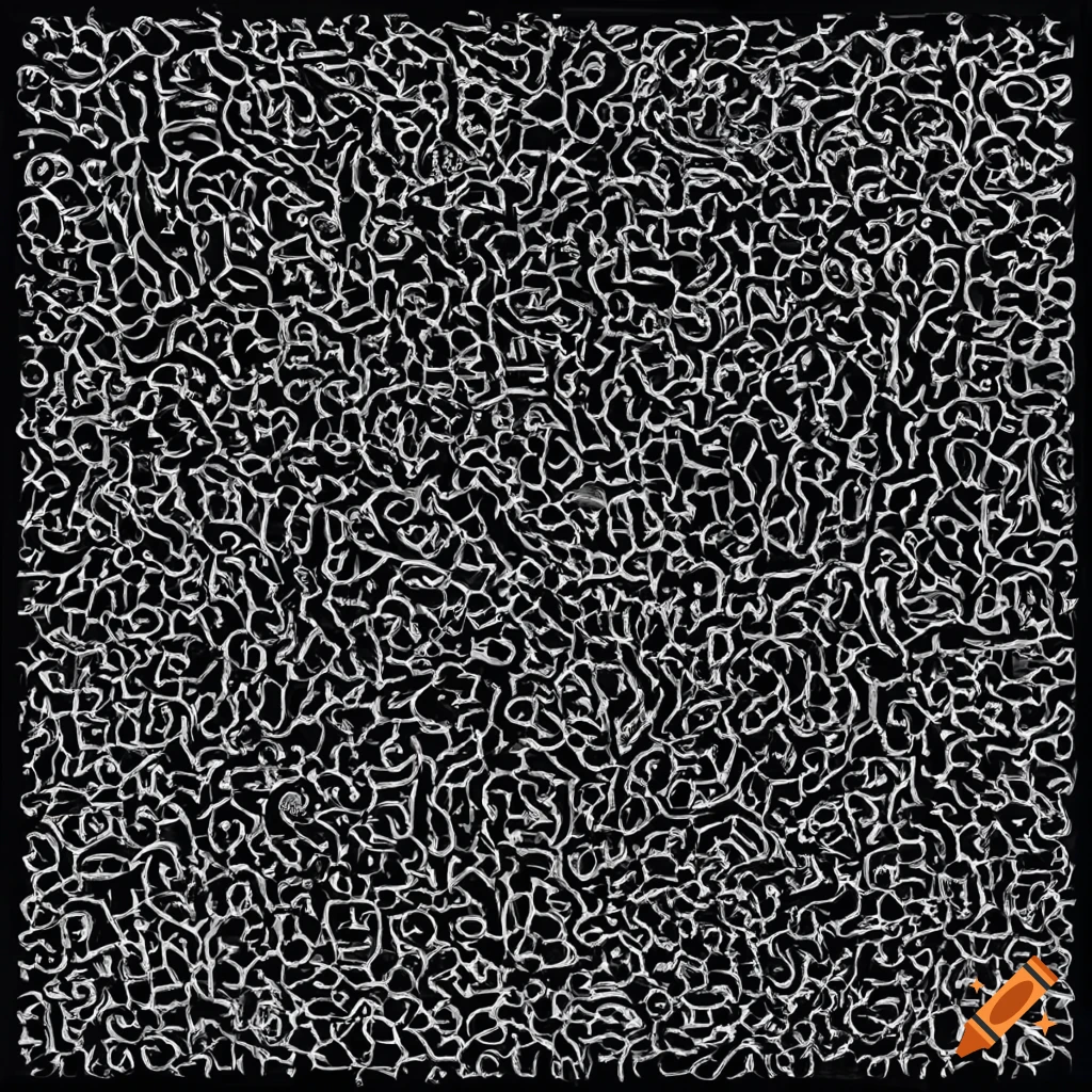 Abstract image of complex math equations on a black background on Craiyon