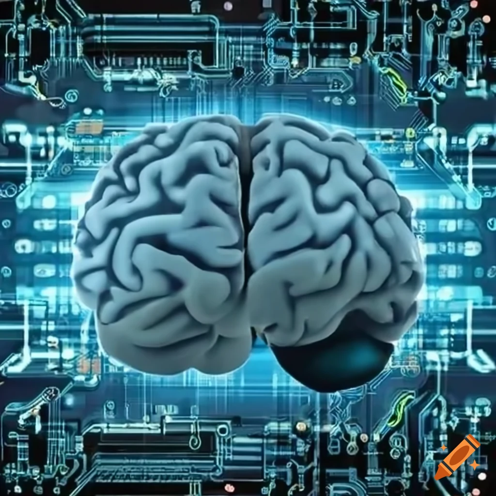 Artificial brain with computer circuits on Craiyon