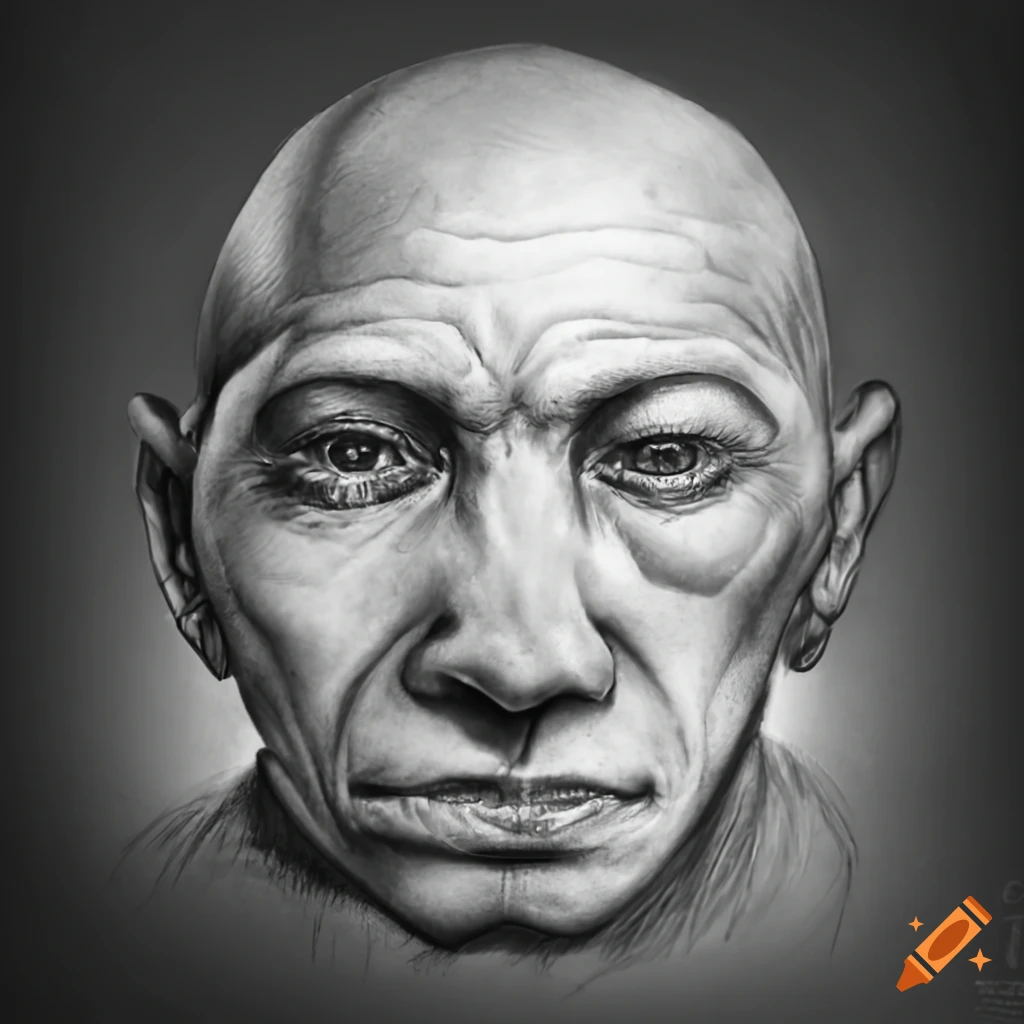 Neanderthal Face Drawing