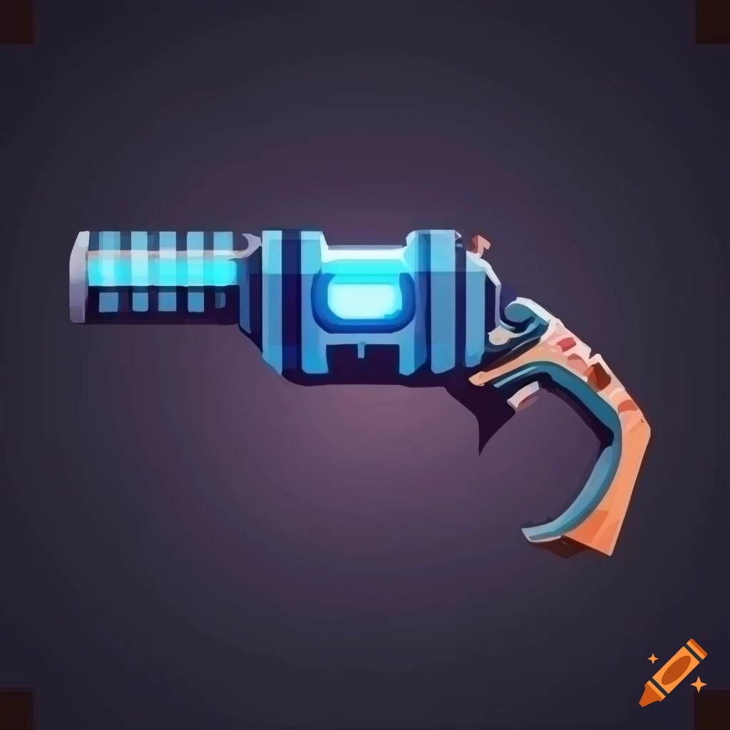 Illustration of a simple sci-fi weapon gun