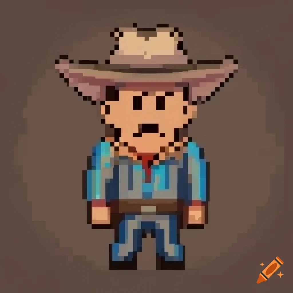 Pixelart of a sheriff in the wild west