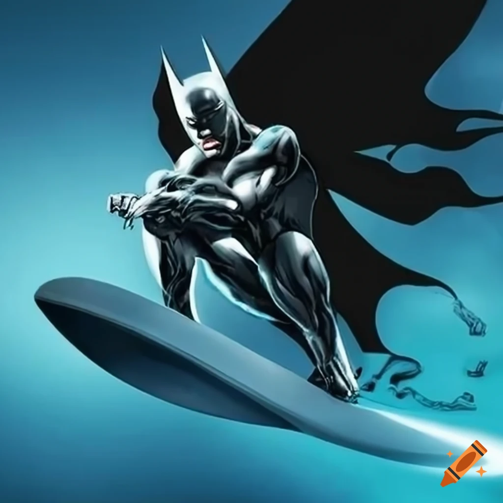 Batman as the Silver Surfer on Craiyon