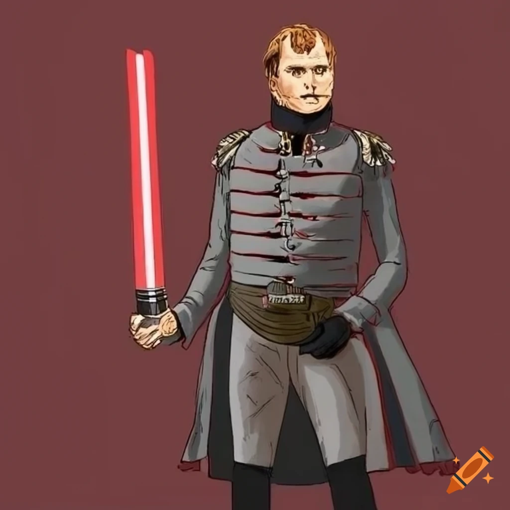 Artwork of Napoleon Bonaparte as a Sith Lord with a red lightsaber on ...