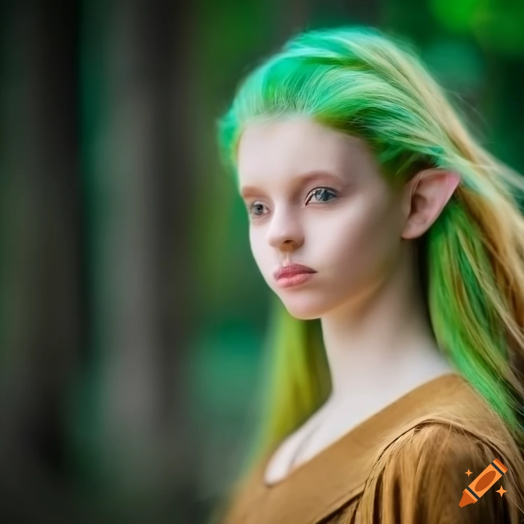 Portrait of a young female wood elf