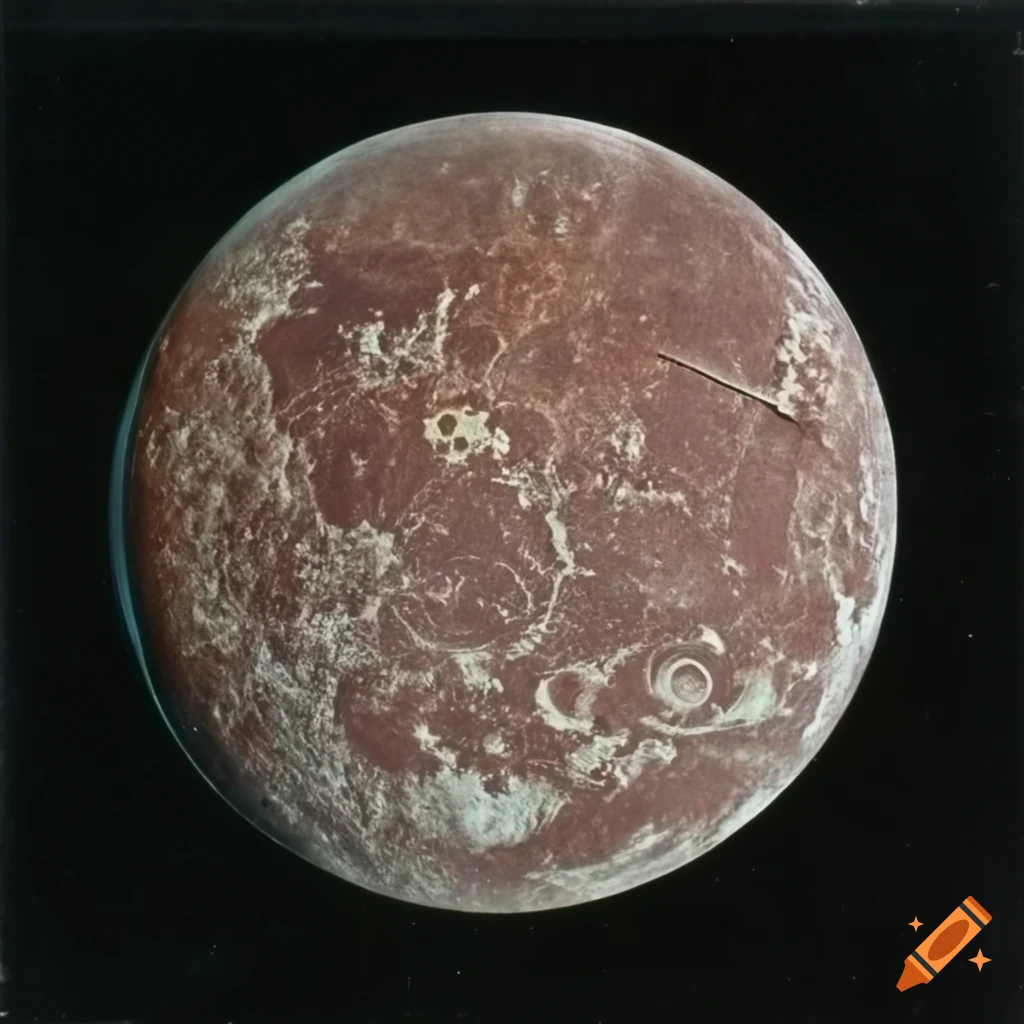 Photograph of a sci-fi planet from a 70s space mission on Craiyon