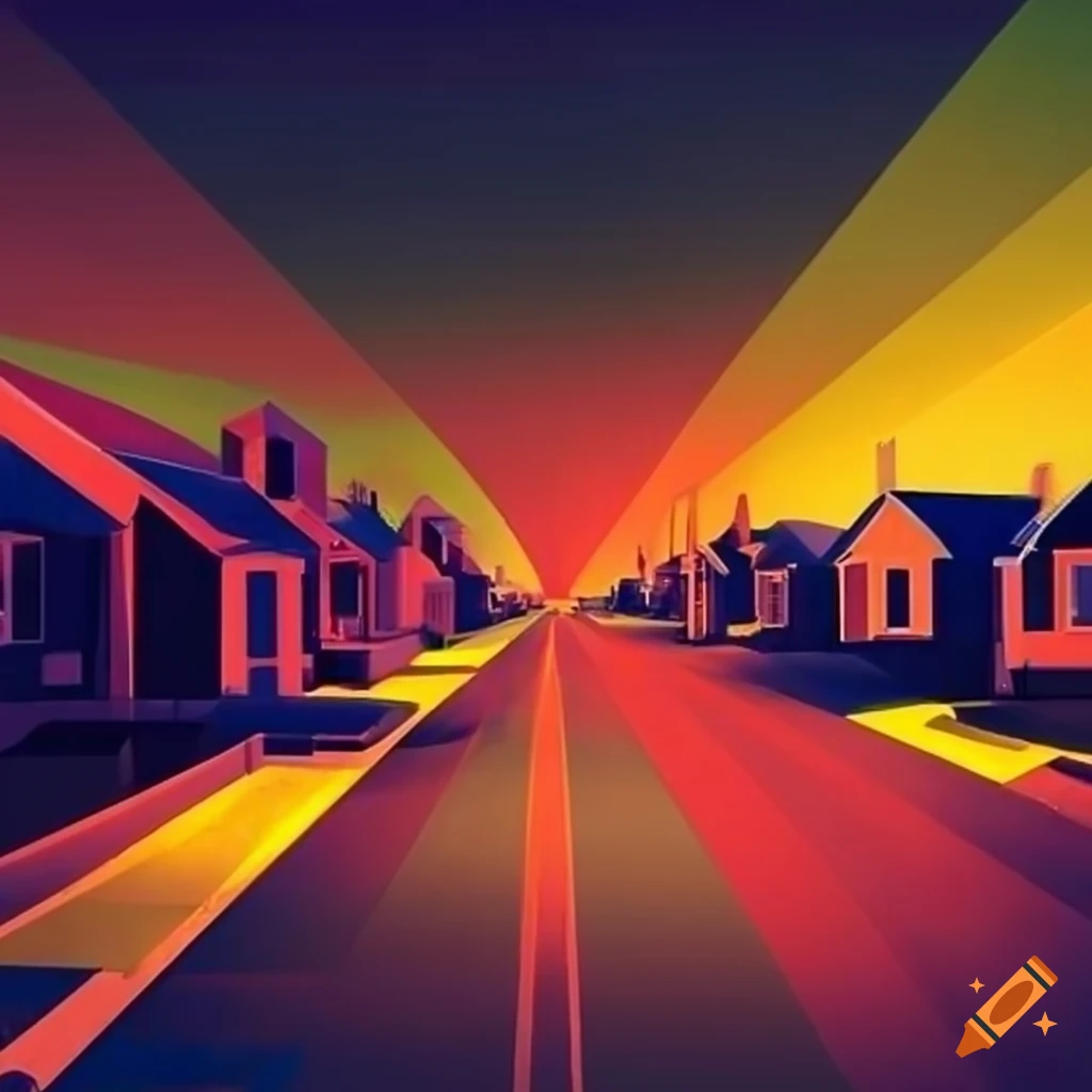 Abstract artwork inspired by suburbia