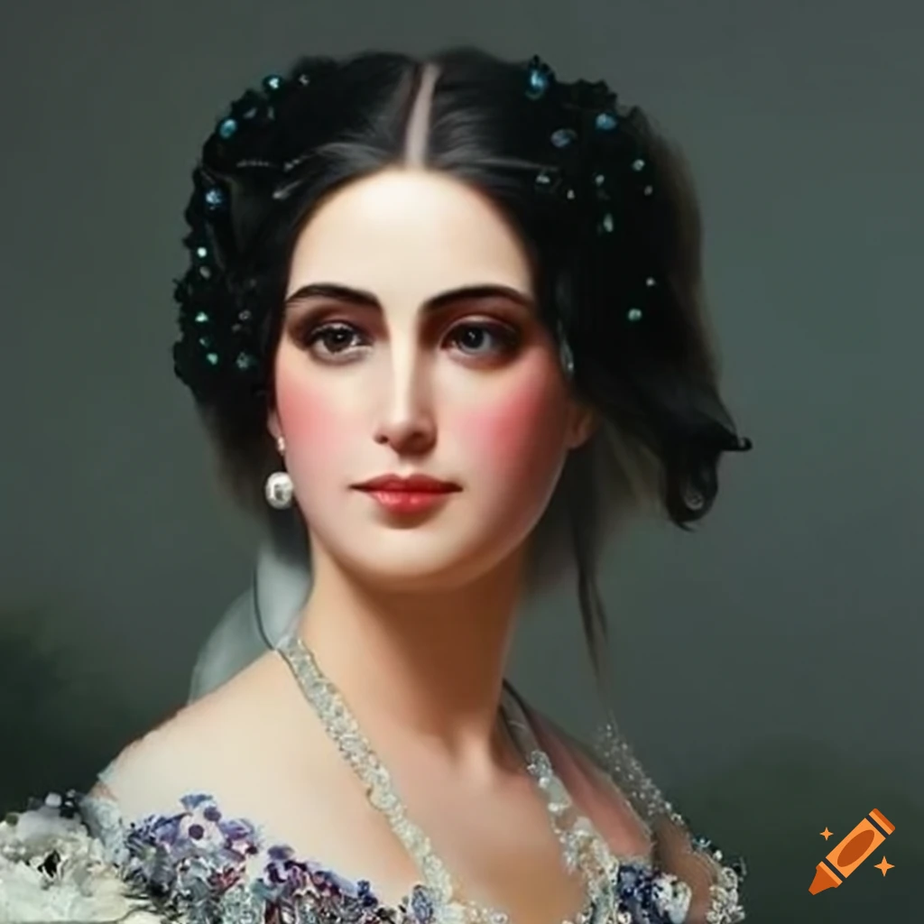 Portrait of a beautiful victorian era lady on Craiyon