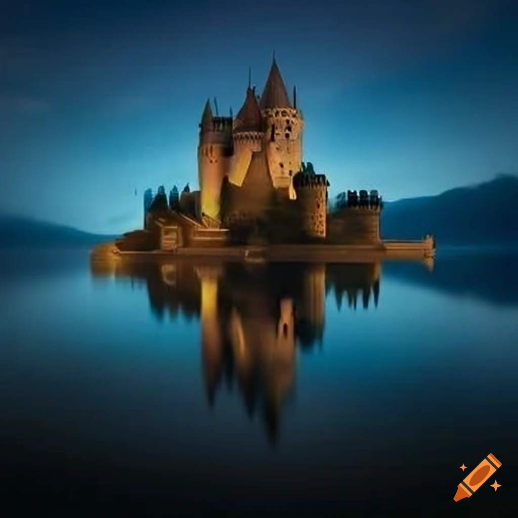 Castle on the water on Craiyon