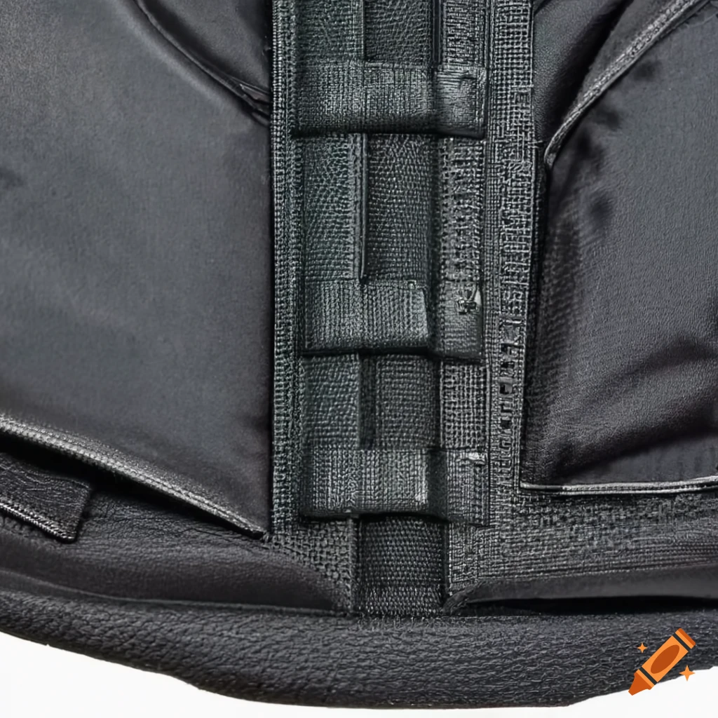 Detailed close-up of a bulletproof jacket on Craiyon