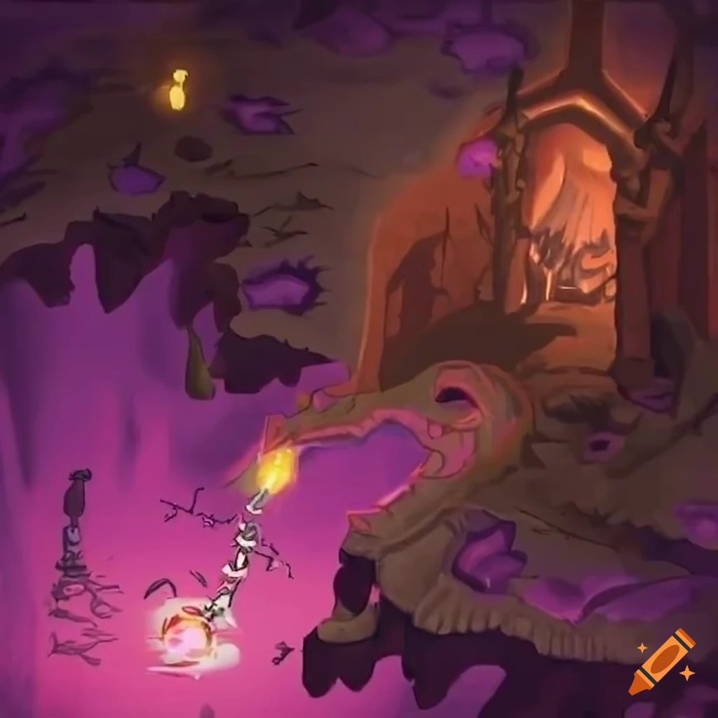 Illustration of a giant purple world-eating worm in a fantasy game on ...