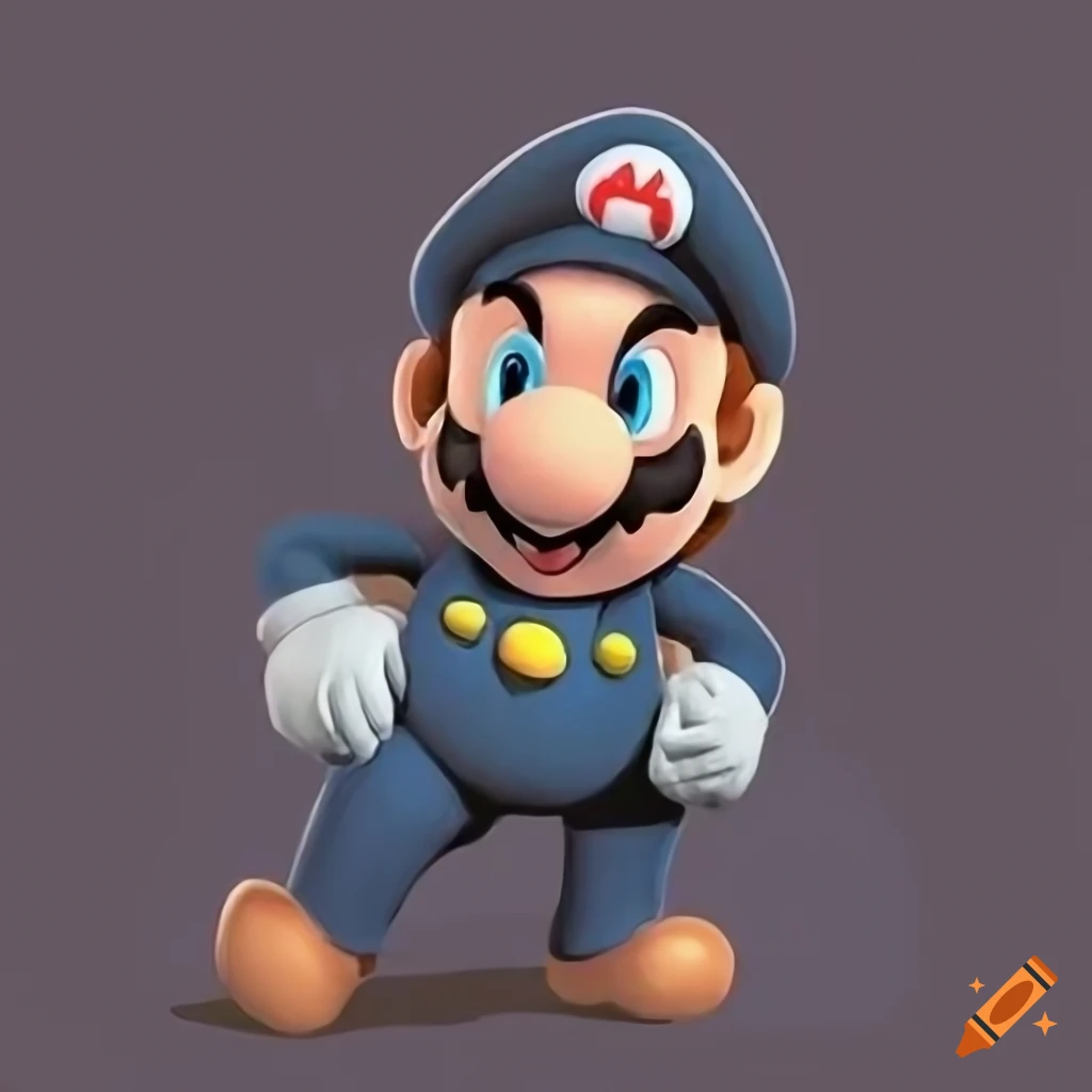 Cartoon art of mario bros and his black cat