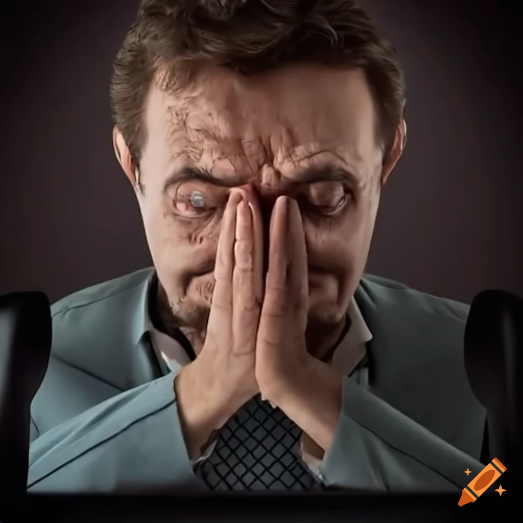 Frustrated male salesman on Craiyon