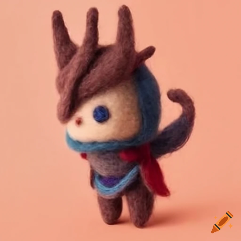 Wool felted mythical warriors in unique clothing on Craiyon