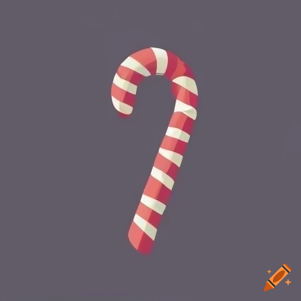 Minimalist vector art of a candy cane on Craiyon