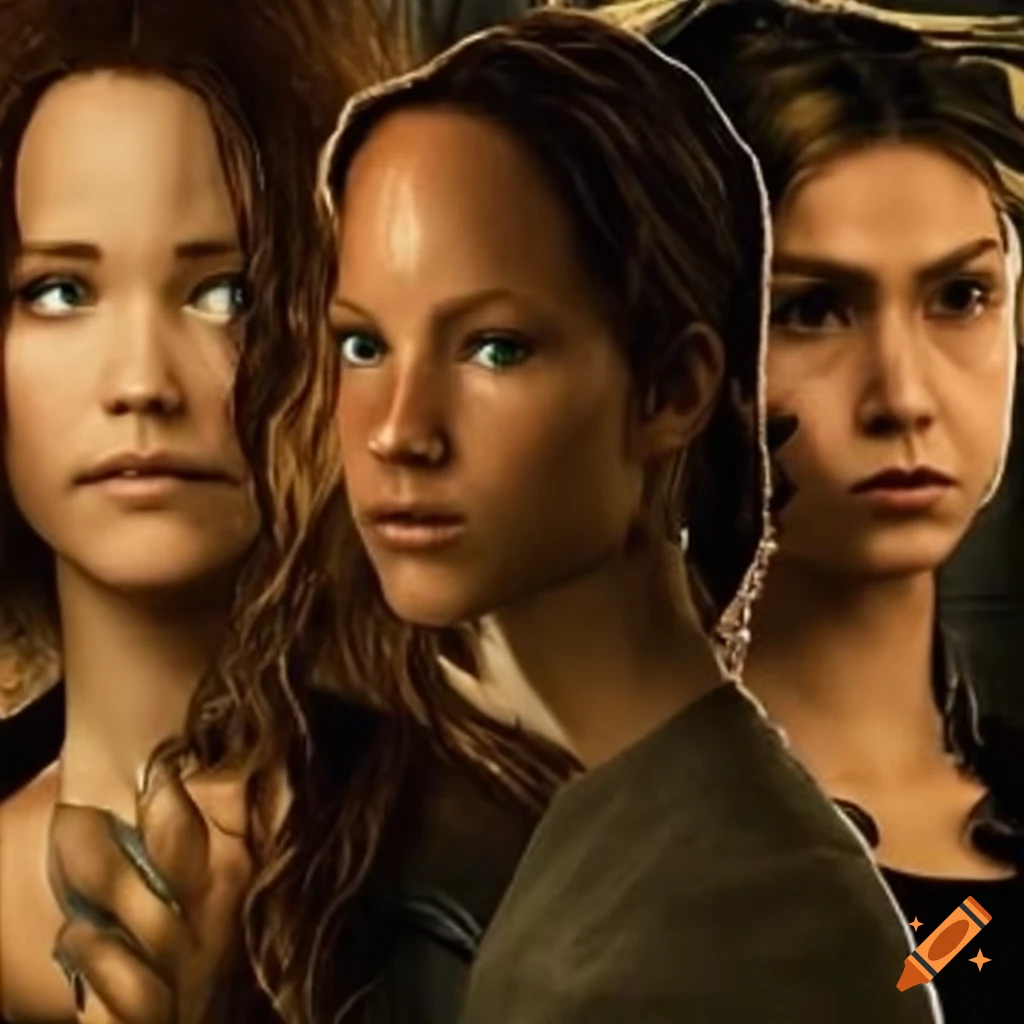 Intense action scenes from the hunger games in anime style on Craiyon