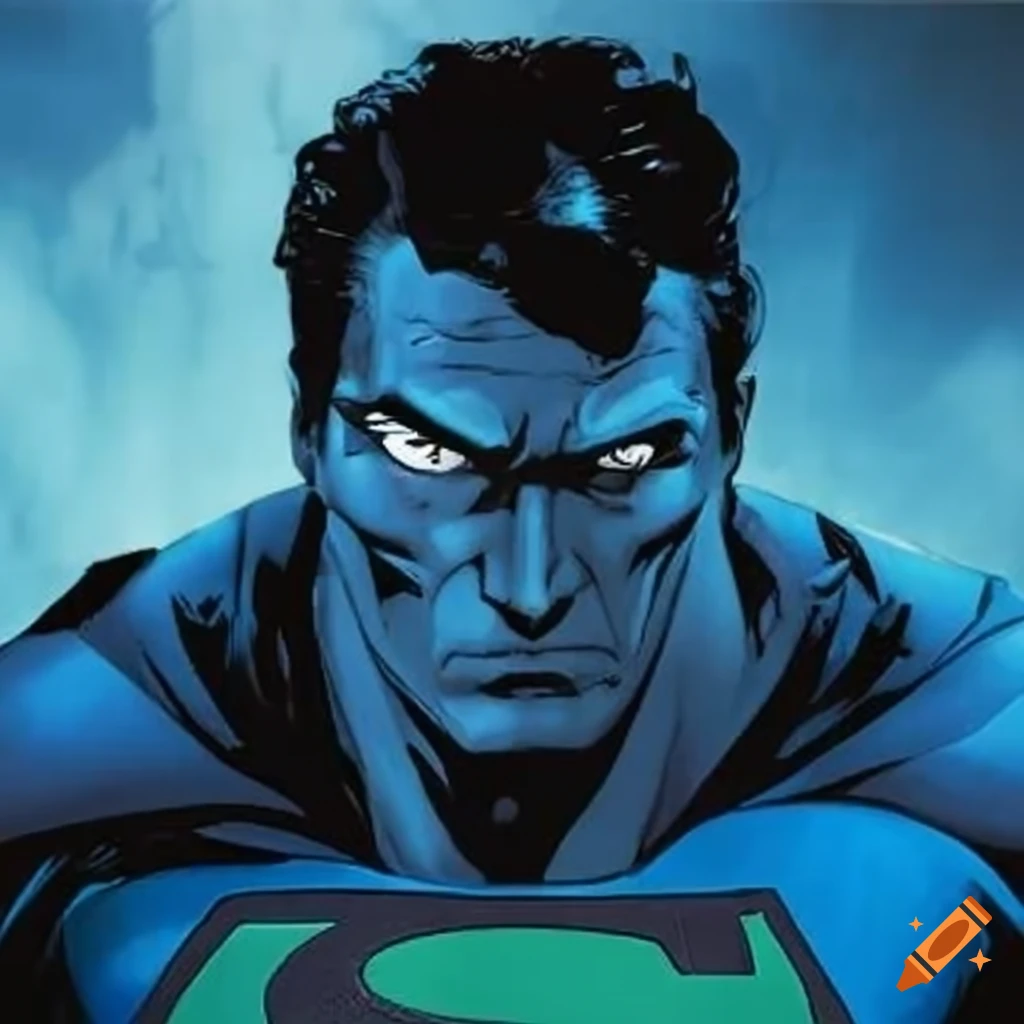 Superman transformed into dr. manhattan