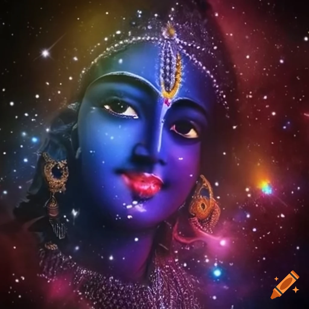 Cosmic form of krishna on Craiyon