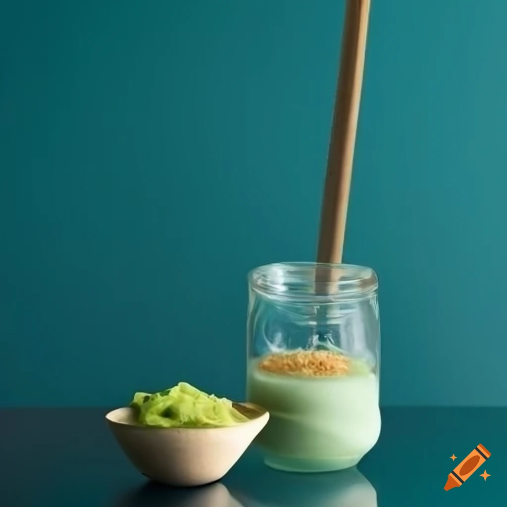 Jar of wasabi on dark background on Craiyon