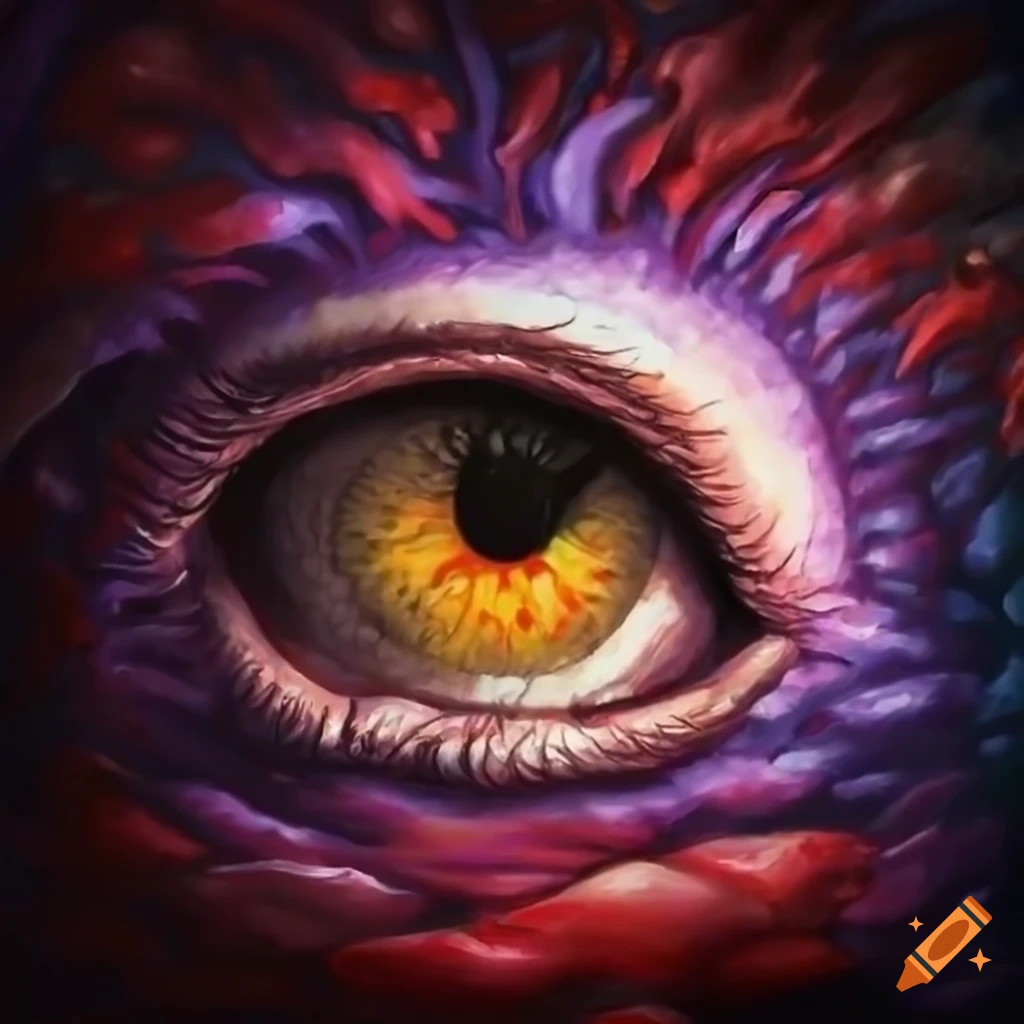 Pixel art of the eye of cathulhu from terraria